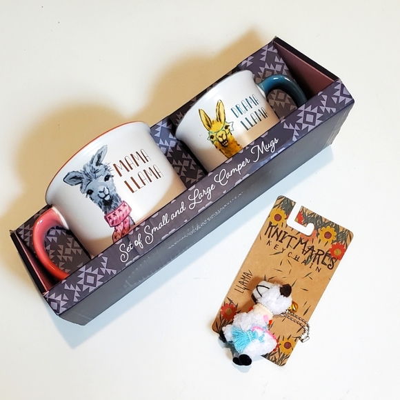 Dining | Mama Llama Drama Llama Set Of Small And Large Camper Mugs With ...